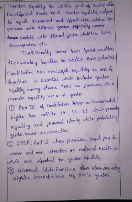 gender equality article writing